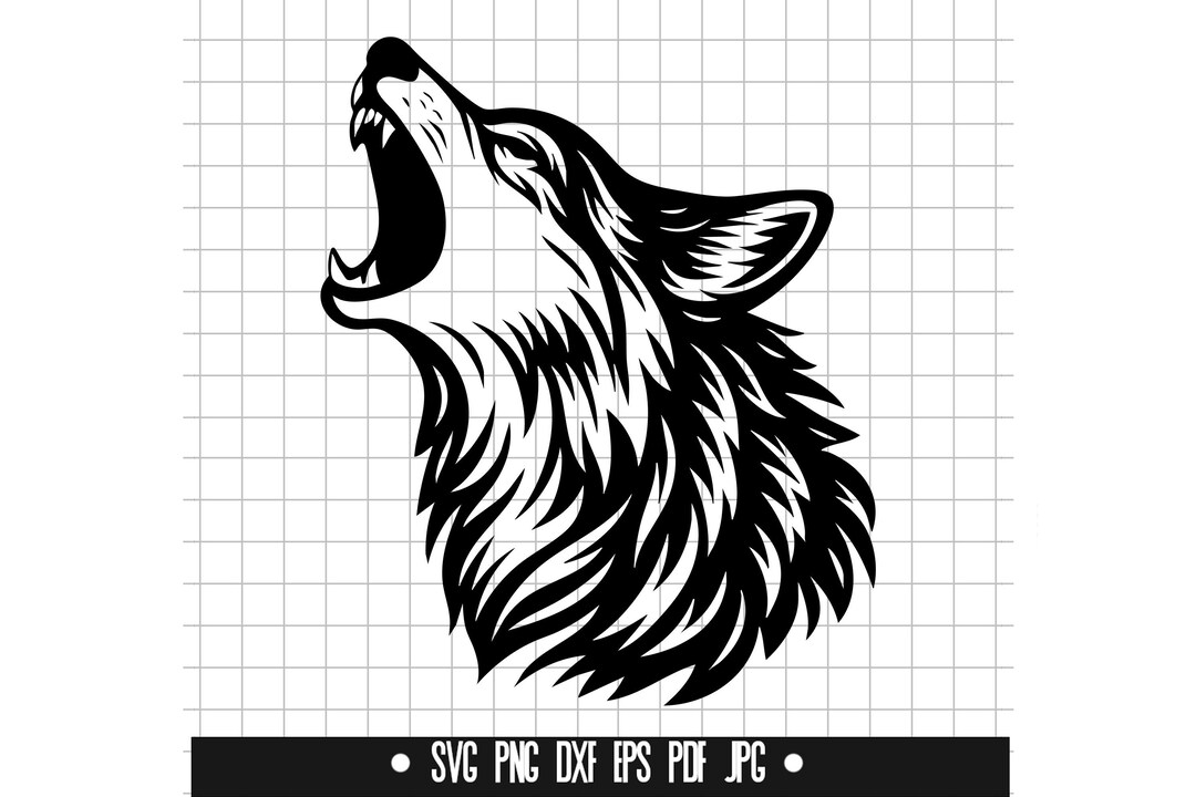 Howling Wolf SVG, Howling Wolf DXF, Howling Wolf PNG, Howling Wolf Cut ...