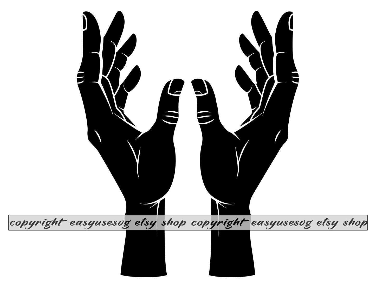 Open Hand Silhouette Vector