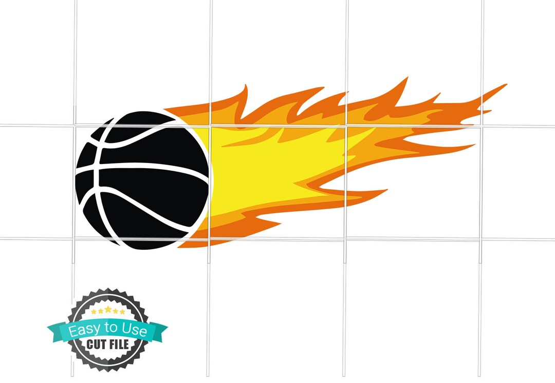 Flaming Basketball Ball SVG Cut File and Clipart for Cricut and ...
