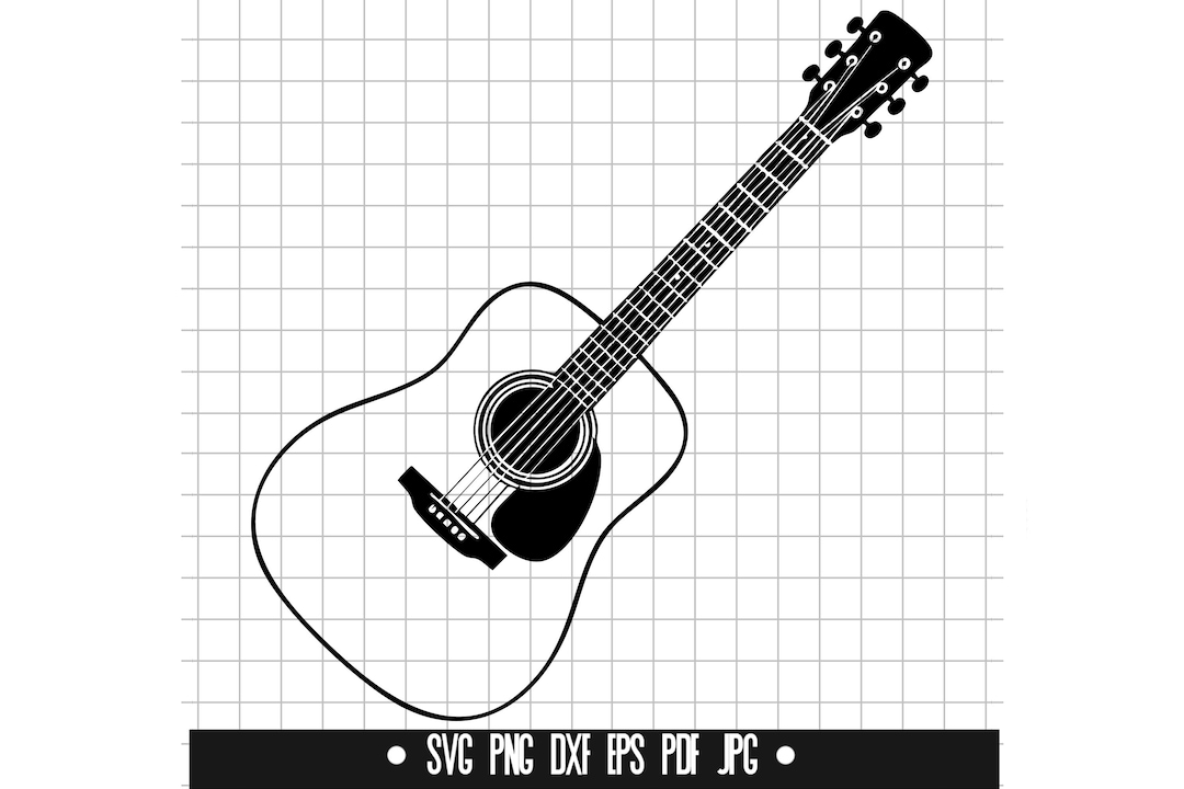 Guitar SVG, Guitar DXF, Guitar PNG, Guitar Cut File, Clipart, Digital ...