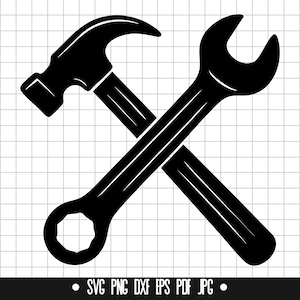 Hammer Wrench Svg, Crossed Tools Svg, Mechanic Svg, Garage Svg, Repair ...