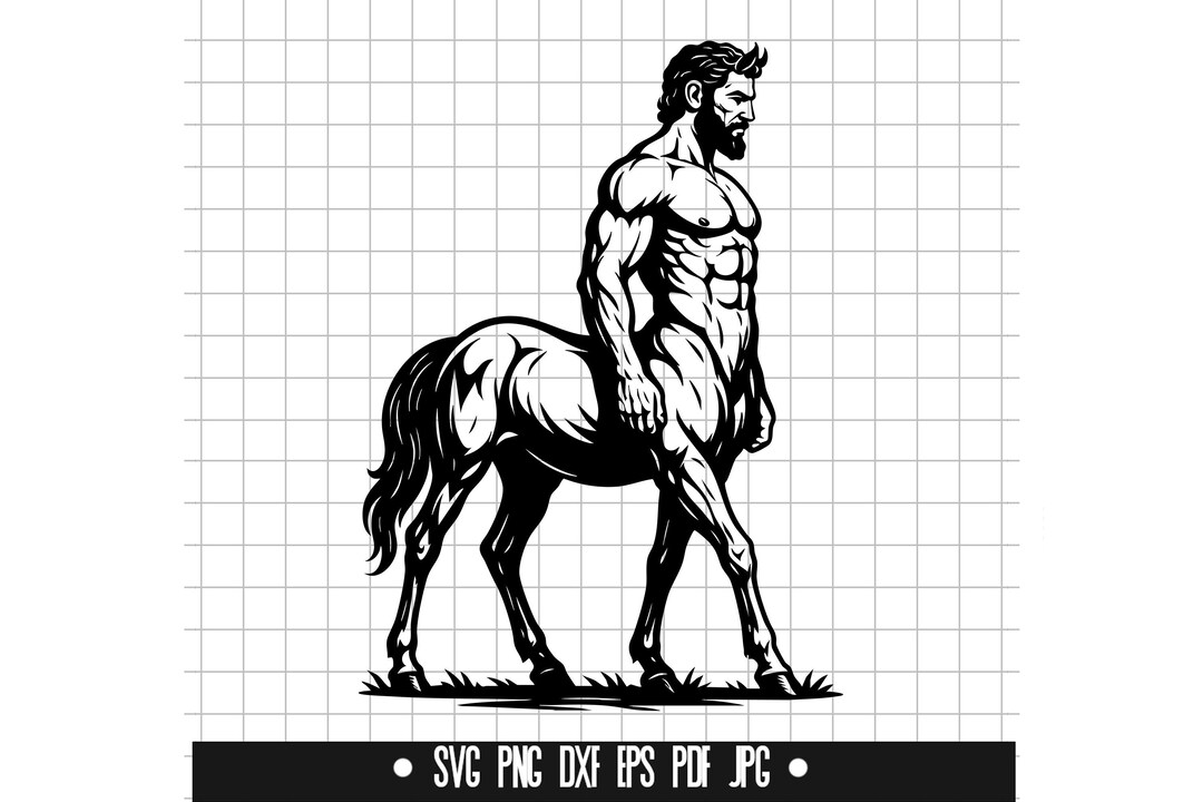 Centaur SVG, Mythical Creature DXF, Half Horse Man PNG, Greek Mythology ...