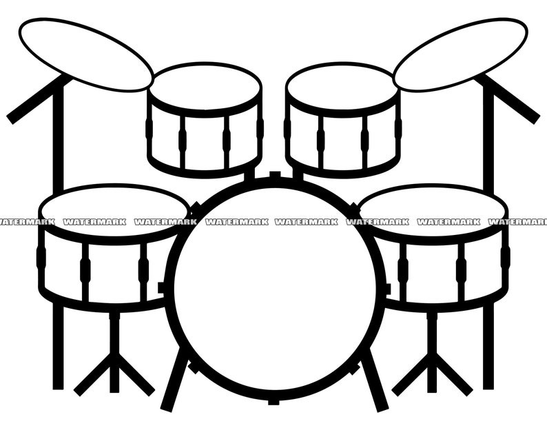 Drums SVG, Drums Cut File, Drums DXF, Drums PNG, Drums Clipart, Drums ...
