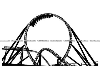 Roller Coaster Cut File, Roller Coaster SVG, Roller Coaster DXF, Roller ...