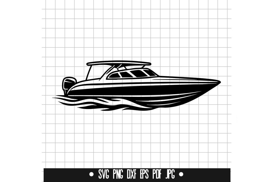 Speed Boat SVG, Speed Boat DXF, Speed Boat PNG, Speed Boat Cut File ...