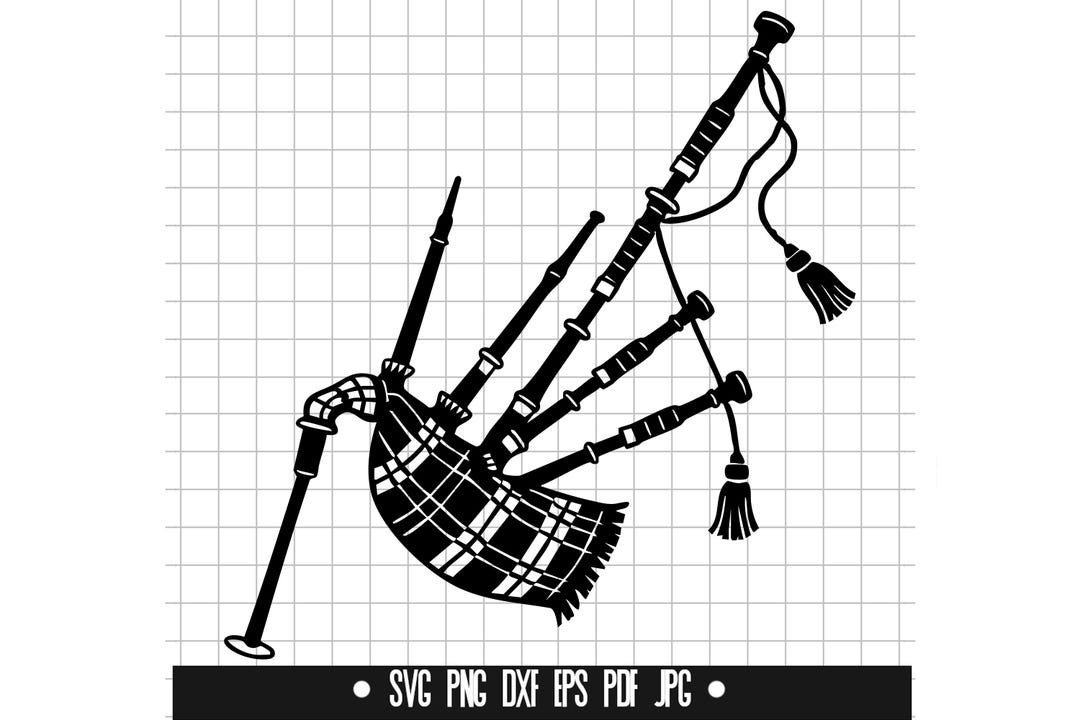 Bagpipe SVG, Bagpipe DXF, Bagpipe PNG, Bagpipe Cut File, Clipart ...