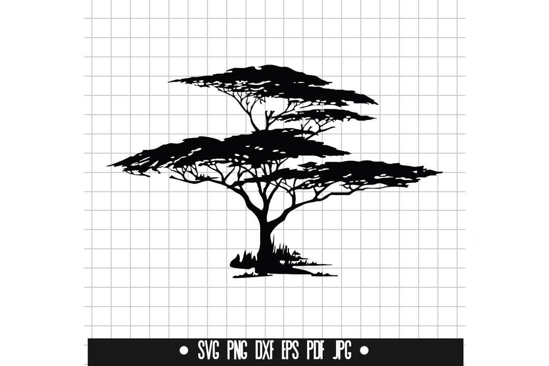 Africa Tree SVG, #2, Africa Tree Cut File, Africa Tree DXF, Africa Tree ...