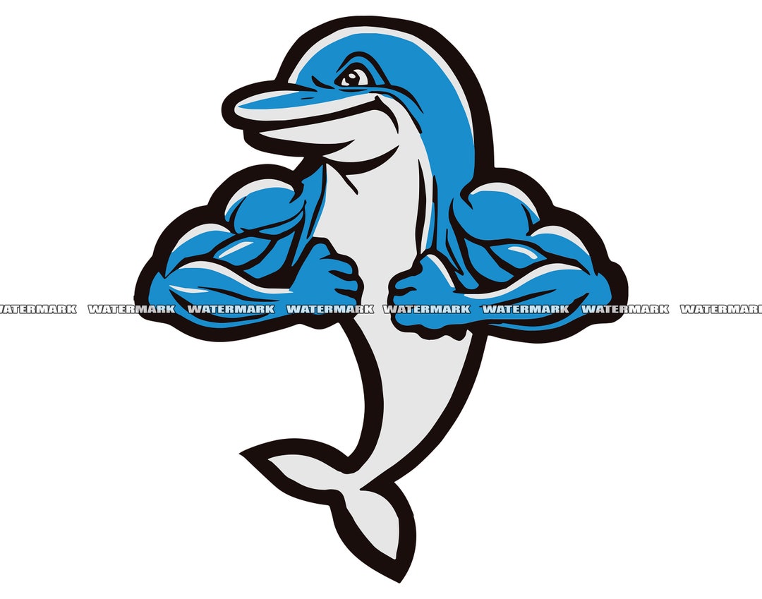 Muscular Dolphin SVG 1 Mascot Design Sports Team School Esport Vector ...