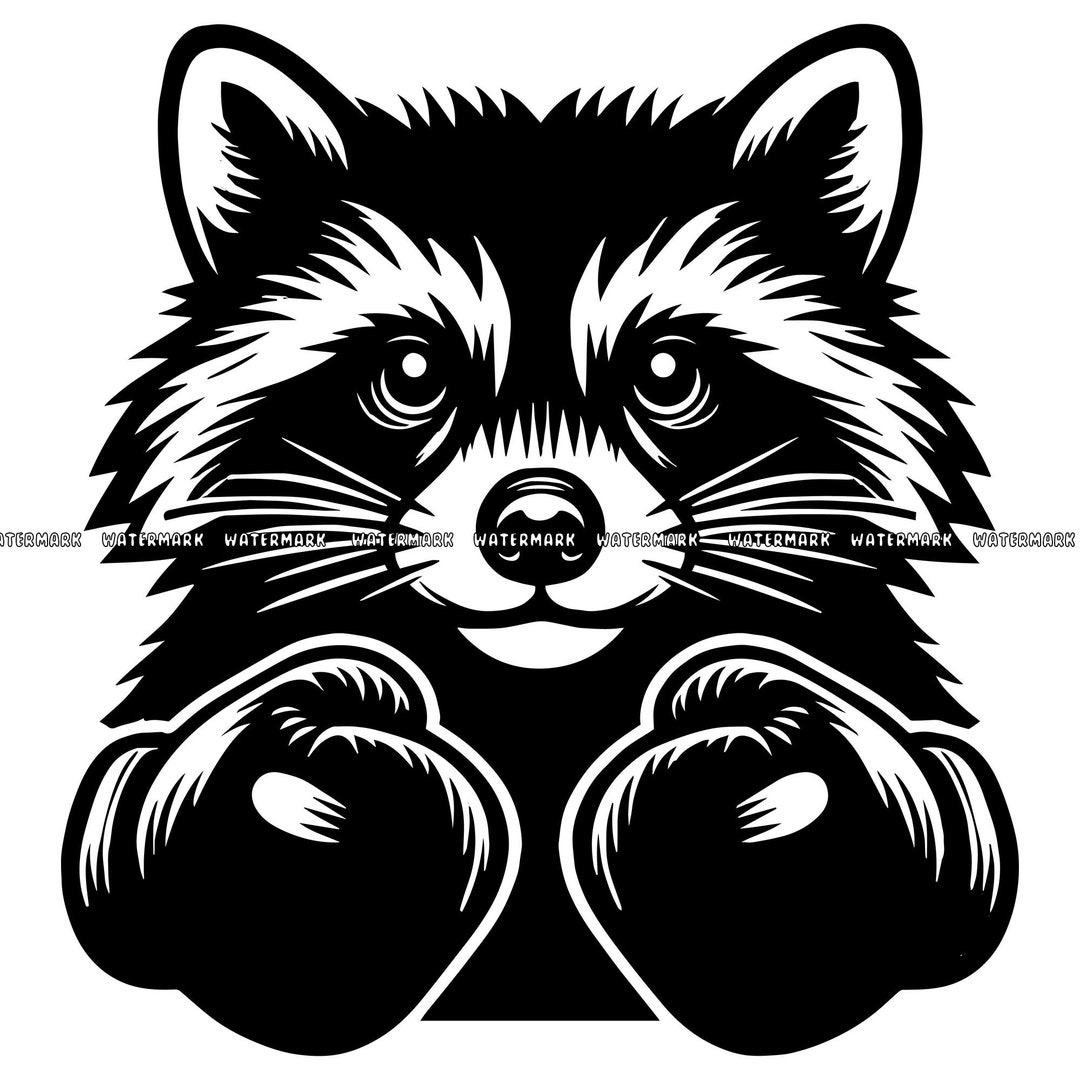 Raccoon Boxing Gloves SVG Fighter DXF Boxer PNG Boxing Cut File Clipart ...