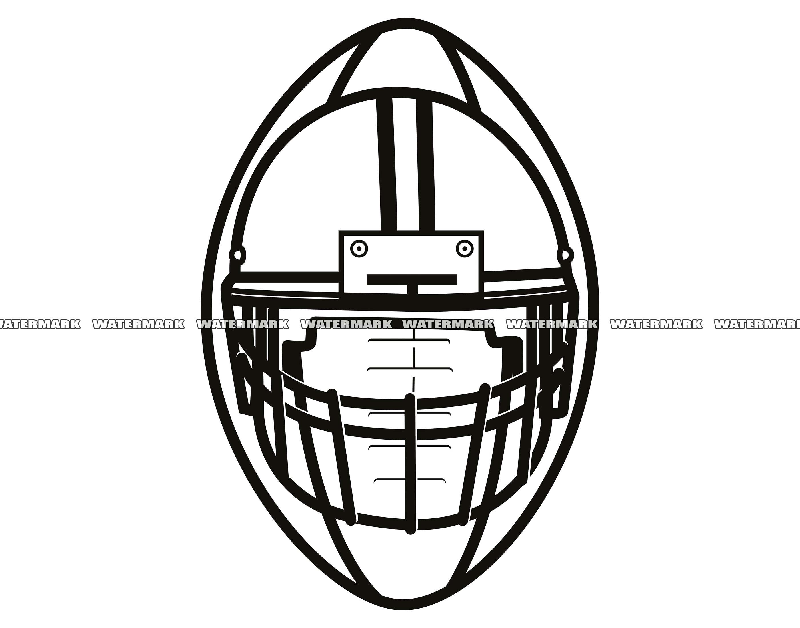 Football Helmet Front Drawing