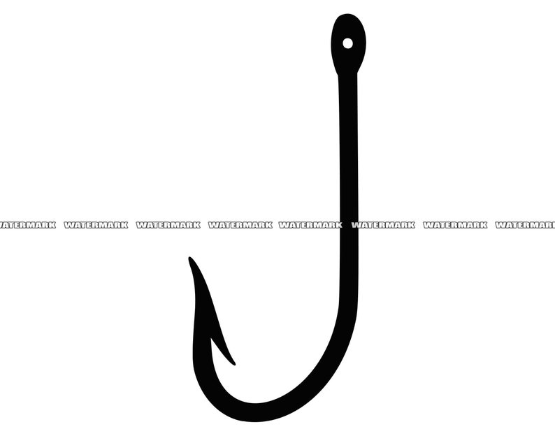 Fish Hook SVG Fish Hook Cut File Fish Hook DXF Fish Hook - Etsy