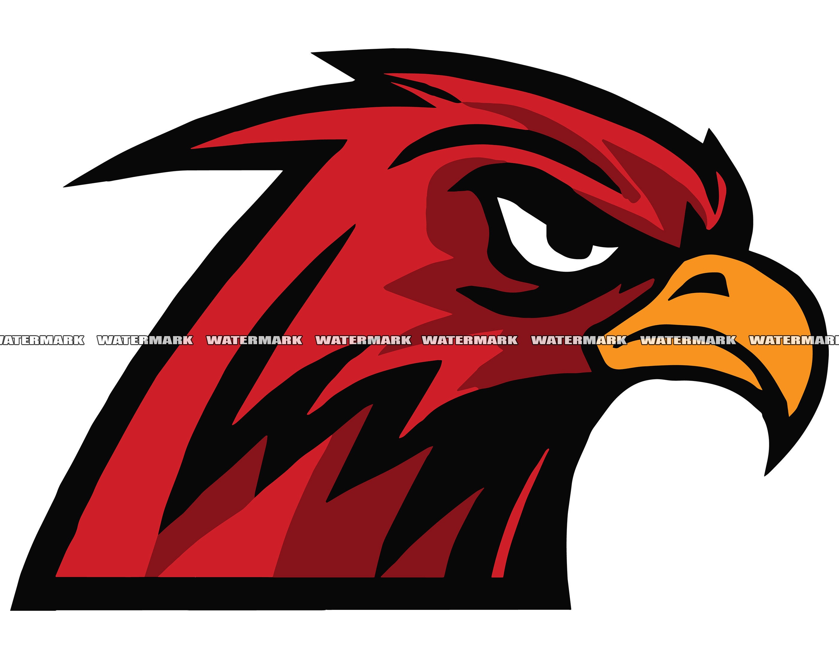Hawk SVG 1 Mascot Head Design Sports Team School Esport - Etsy