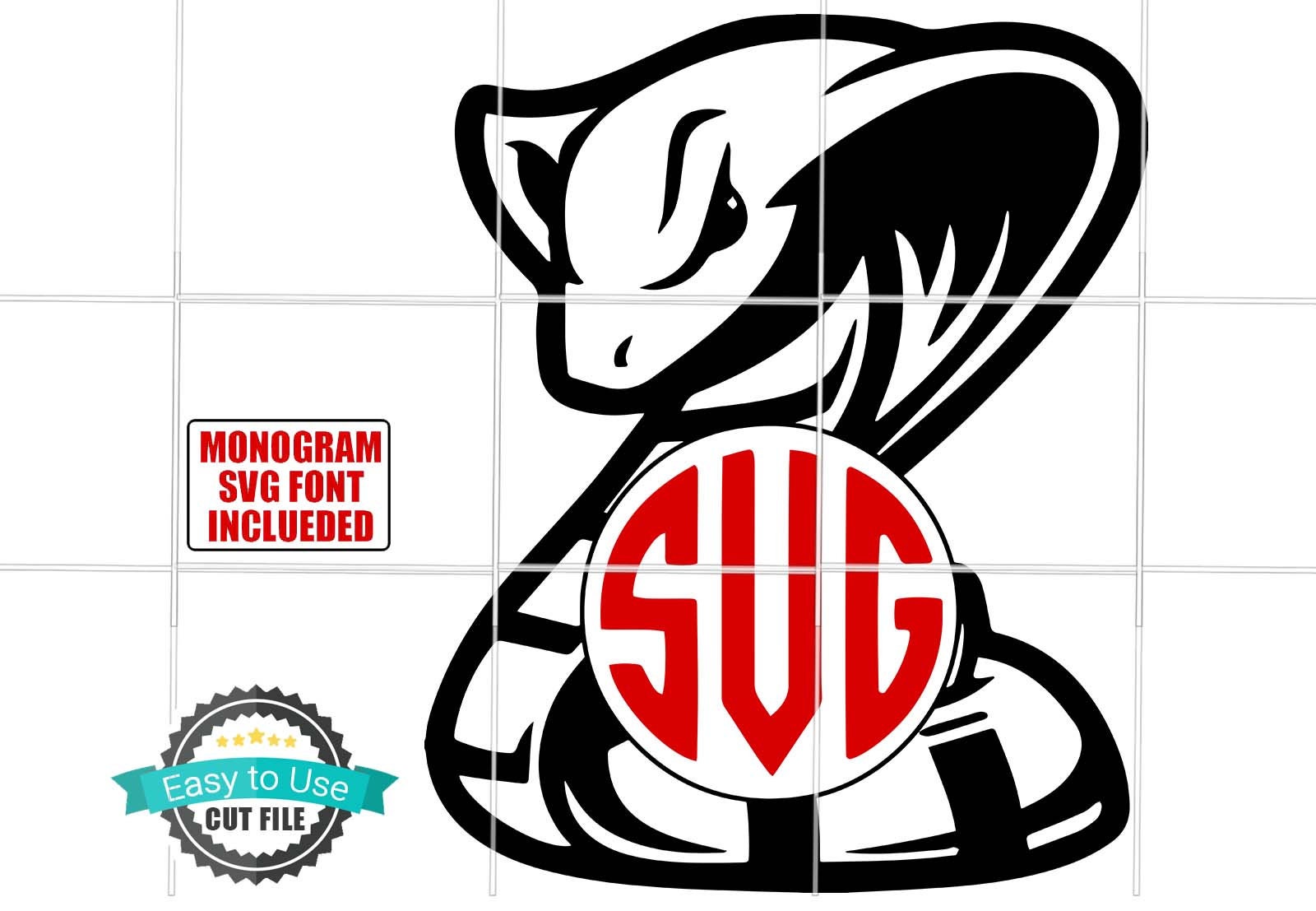 Cobra SVG, Snake SVG, Cobra Monogram Svg, Snake Monogram Svg, Cobra DXF ...