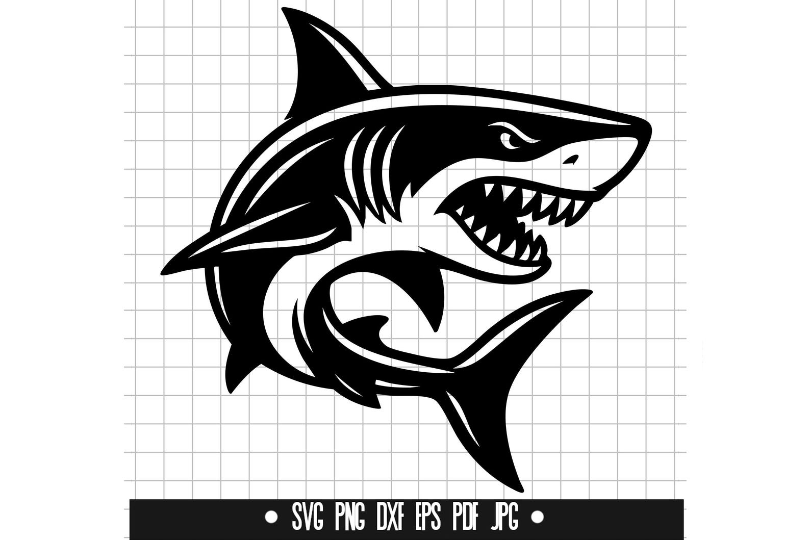 Shark SVG, Shark DXF, Shark PNG, Shark Cut File, Clipart, Digital File ...