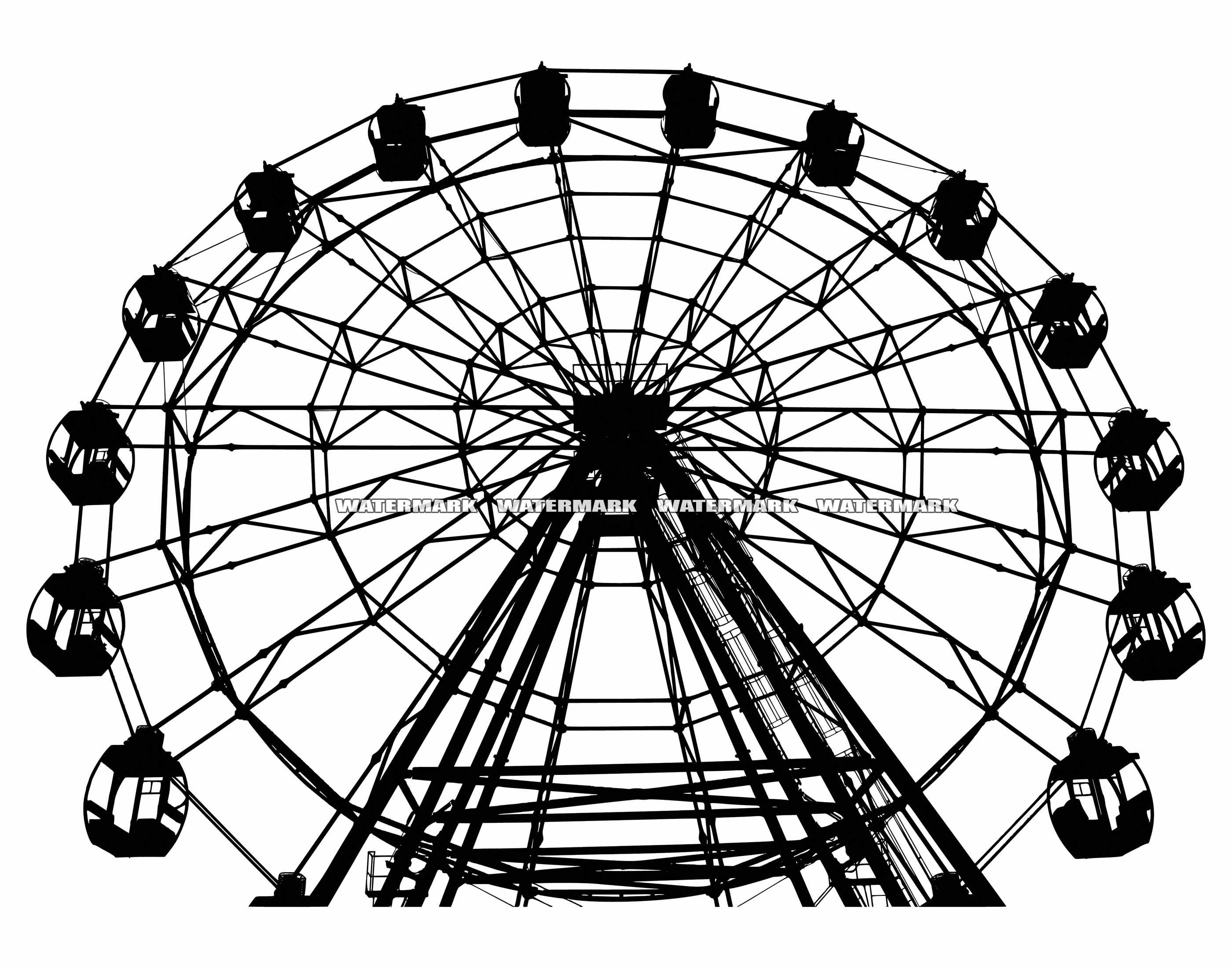 Simple Ferris Wheel Clipart