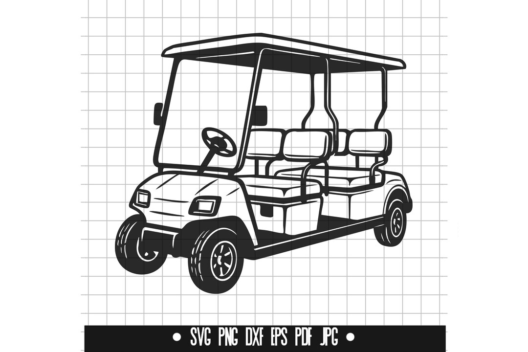 Golf Cart SVG, 4 Seat DXF, Buggy PNG, Golf Cart Cut File, Clipart ...