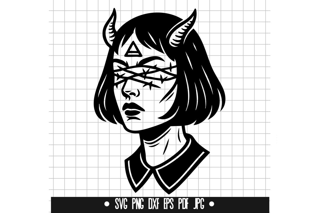 Devil Girl SVG, Devil Girl DXF, Devil Girl PNG, Devil Girl Cut File ...