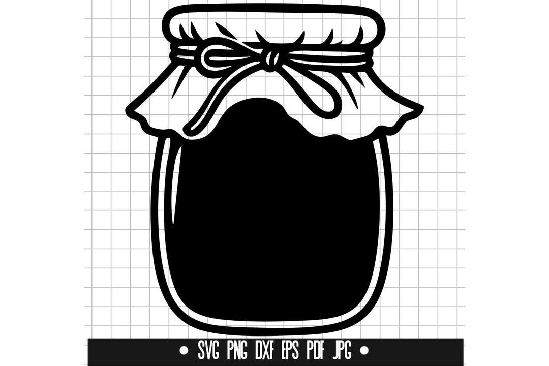 Jam Jar SVG, Jam Jar DXF, Jam Jar PNG, Jam Jar Cut File, Clipart ...