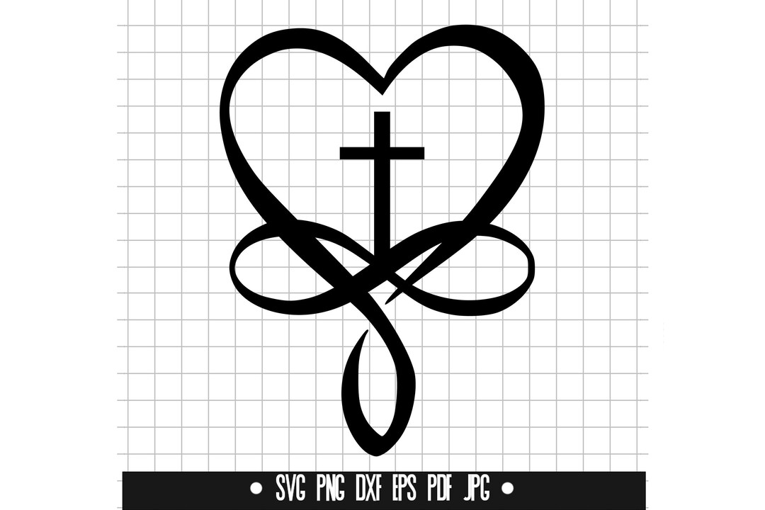 Heart Cross SVG, Heart Cross DXF, Heart Cross PNG, Cut File, Clipart ...