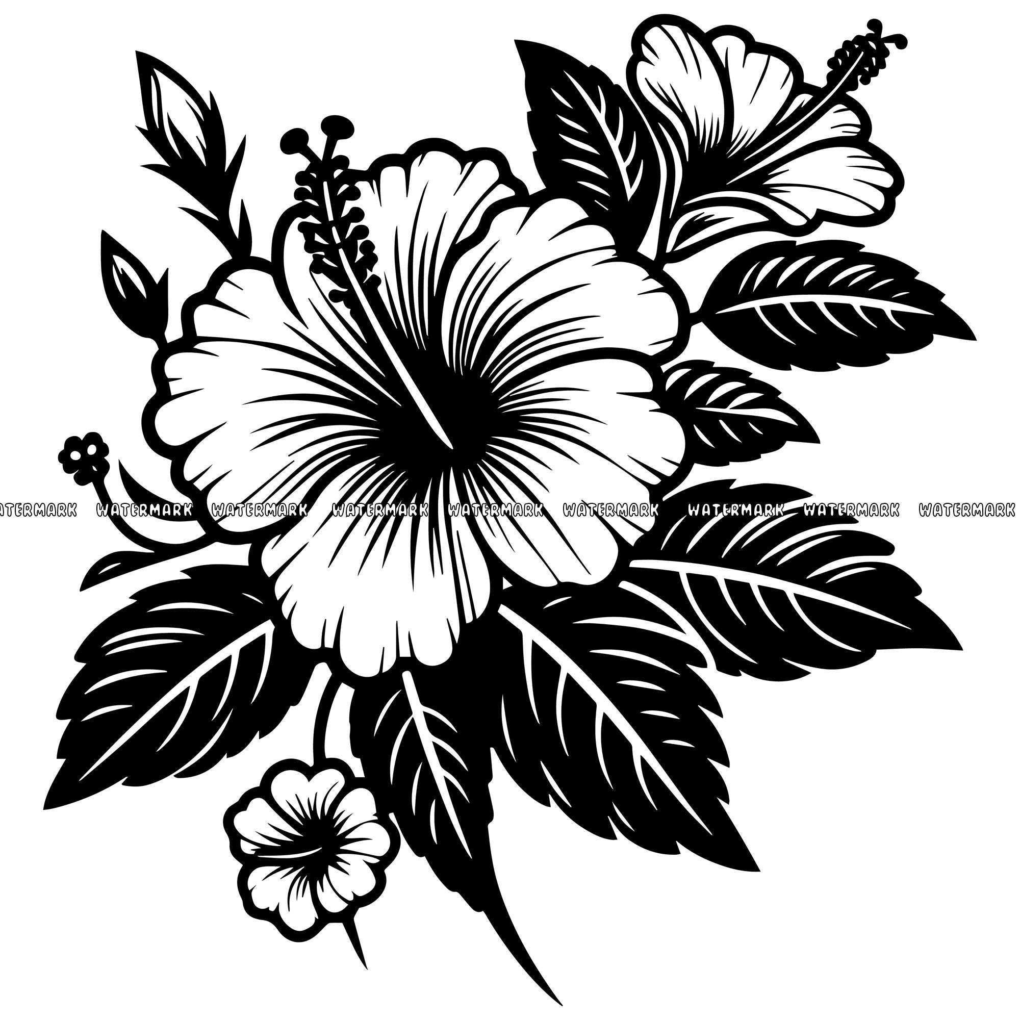 Hibiscus Svg Hibiscus Dxf Hibiscus Png Hibiscus Cut File Hibiscus