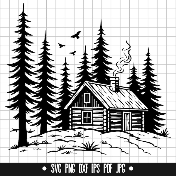 Log Cabin Art - Etsy