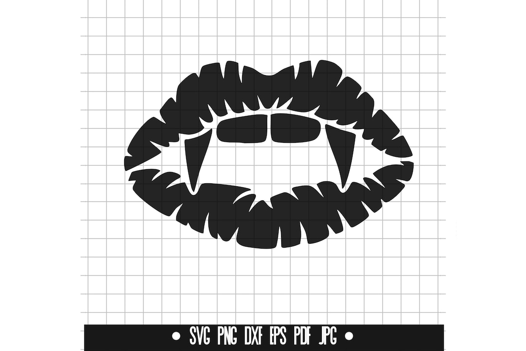 Vampire Lips SVG, Fangs DXF, Halloween Lips PNG, Gothic Cut File ...