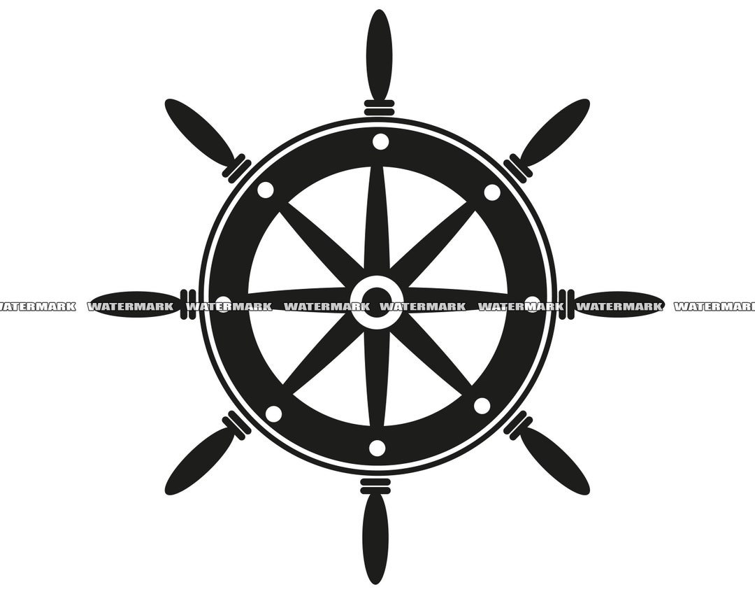 Ship Wheel SVG, Ship Wheel Cut File, Ship Wheel DXF, Ship Wheel PNG ...