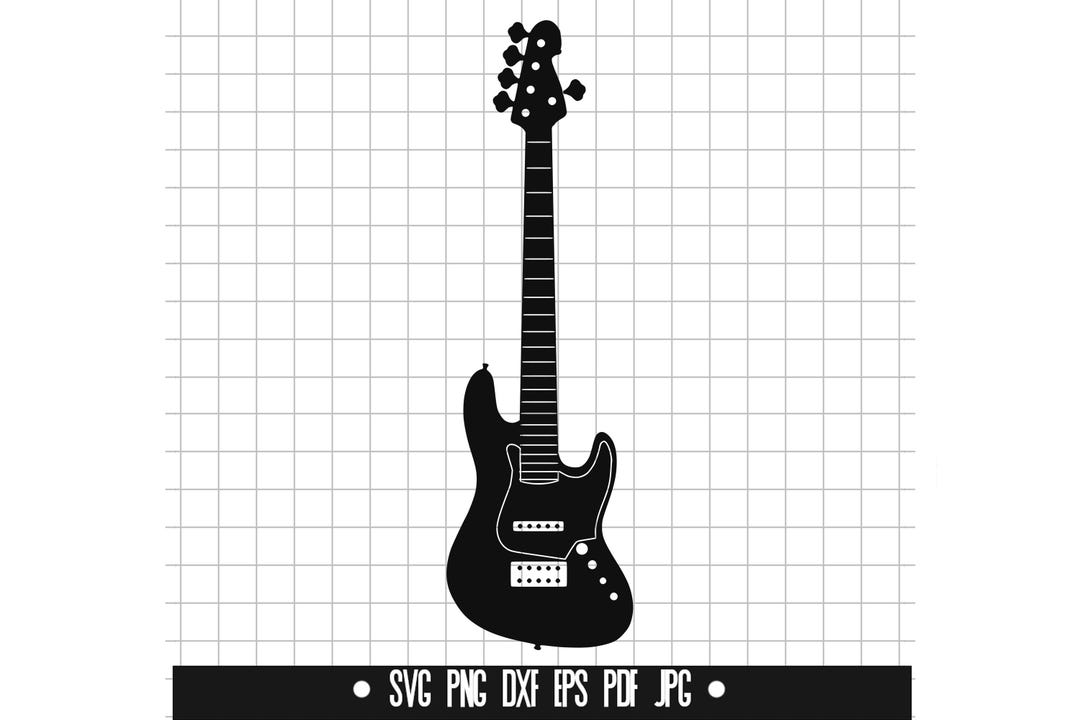 Bass Guitar SVG, Bass Guitar Cut File, Bass Guitar DXF, Bass Guitar PNG ...