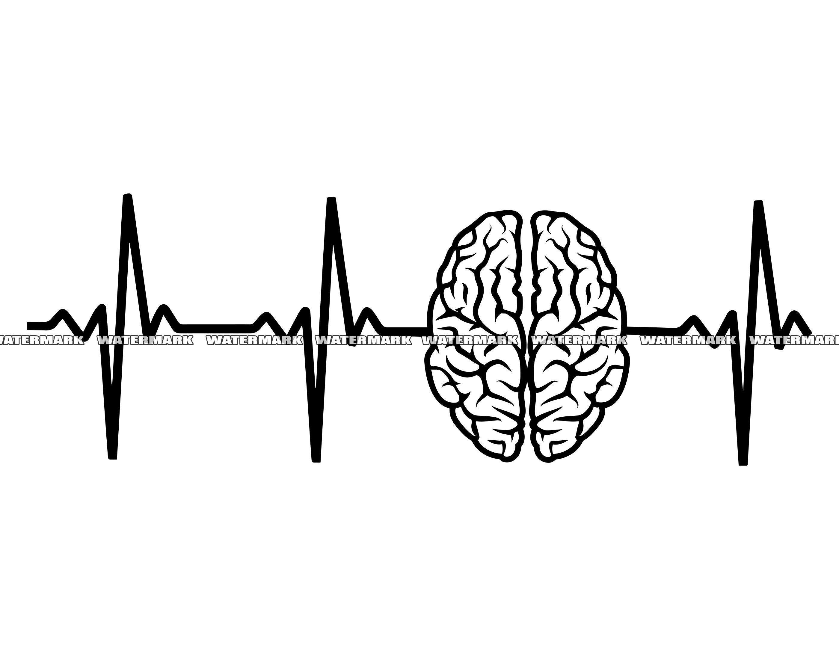 Heartbeat Ekg Brain SVG 1 Mind Gym Motivation Workout Mental - Etsy