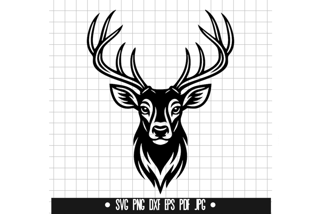 Deer Head SVG, Deer Head DXF, Deer Head PNG, Deer Head Cut File ...