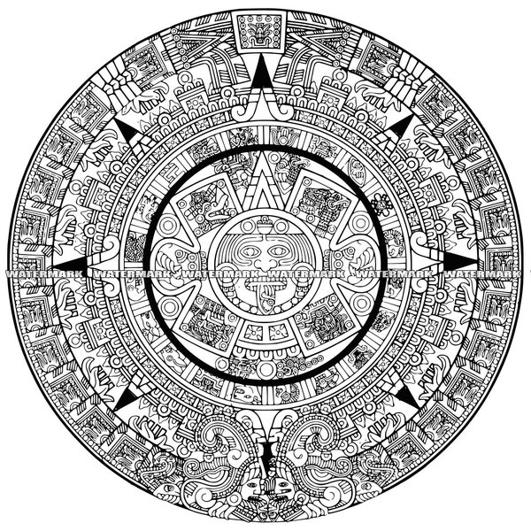 Aztec Calendar Svg - Etsy