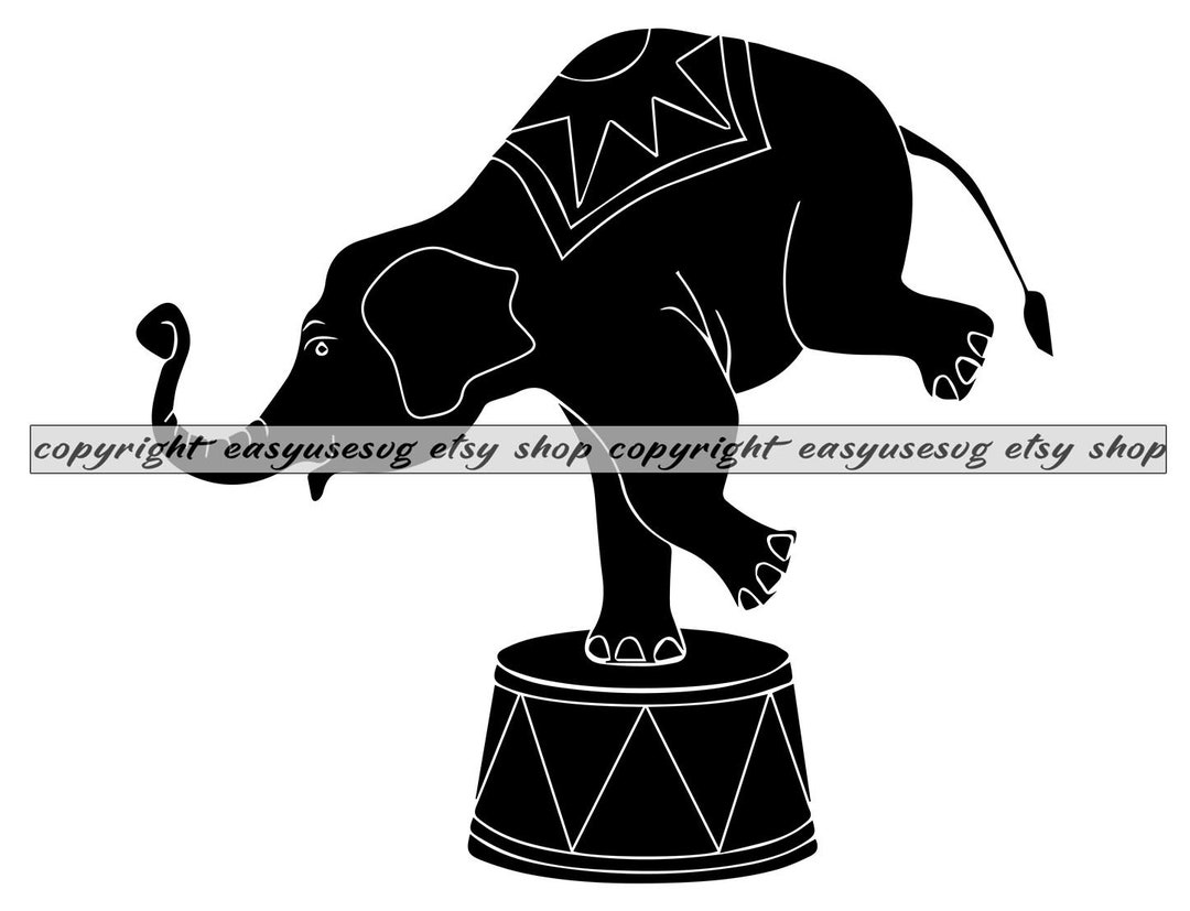 Circus Elephant SVG, Circus Elephant DXF, Circus Elephant PNG, Circus ...