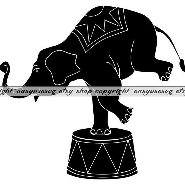 Circus Elephant Svg - Etsy