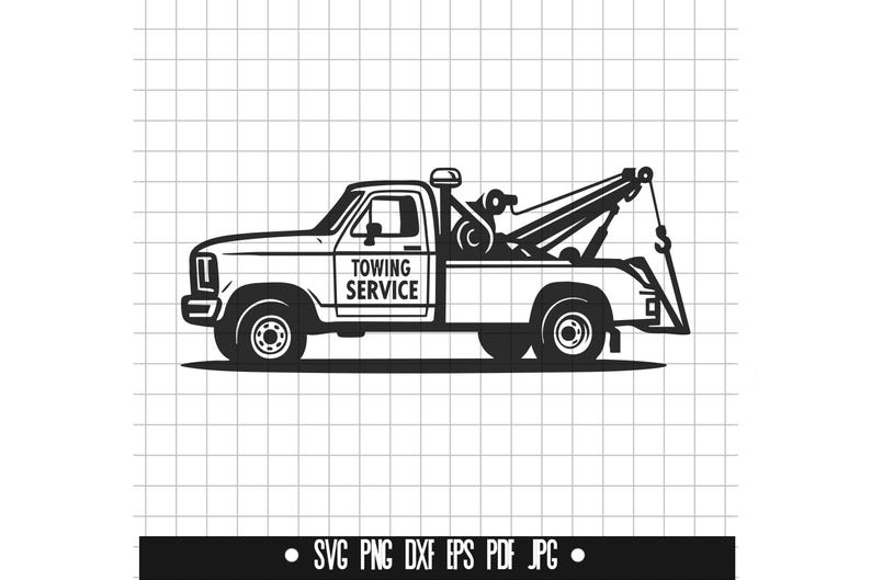 Tow Truck SVG, Vintage Tow DXF, Towing Service PNG, Classic Wrecker Cut ...