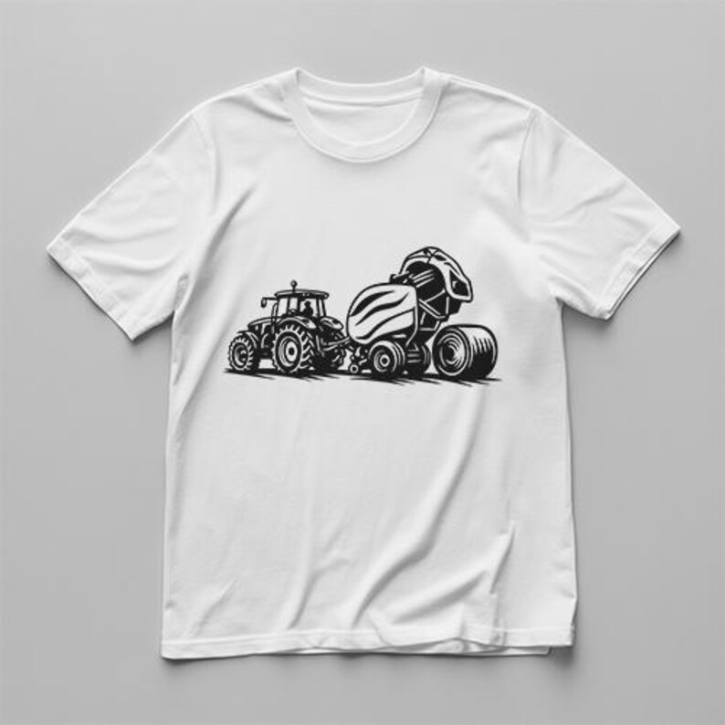 Round Baler SVG, Tractor DXF, Hay Machine PNG, Farm Cut File, Clipart ...
