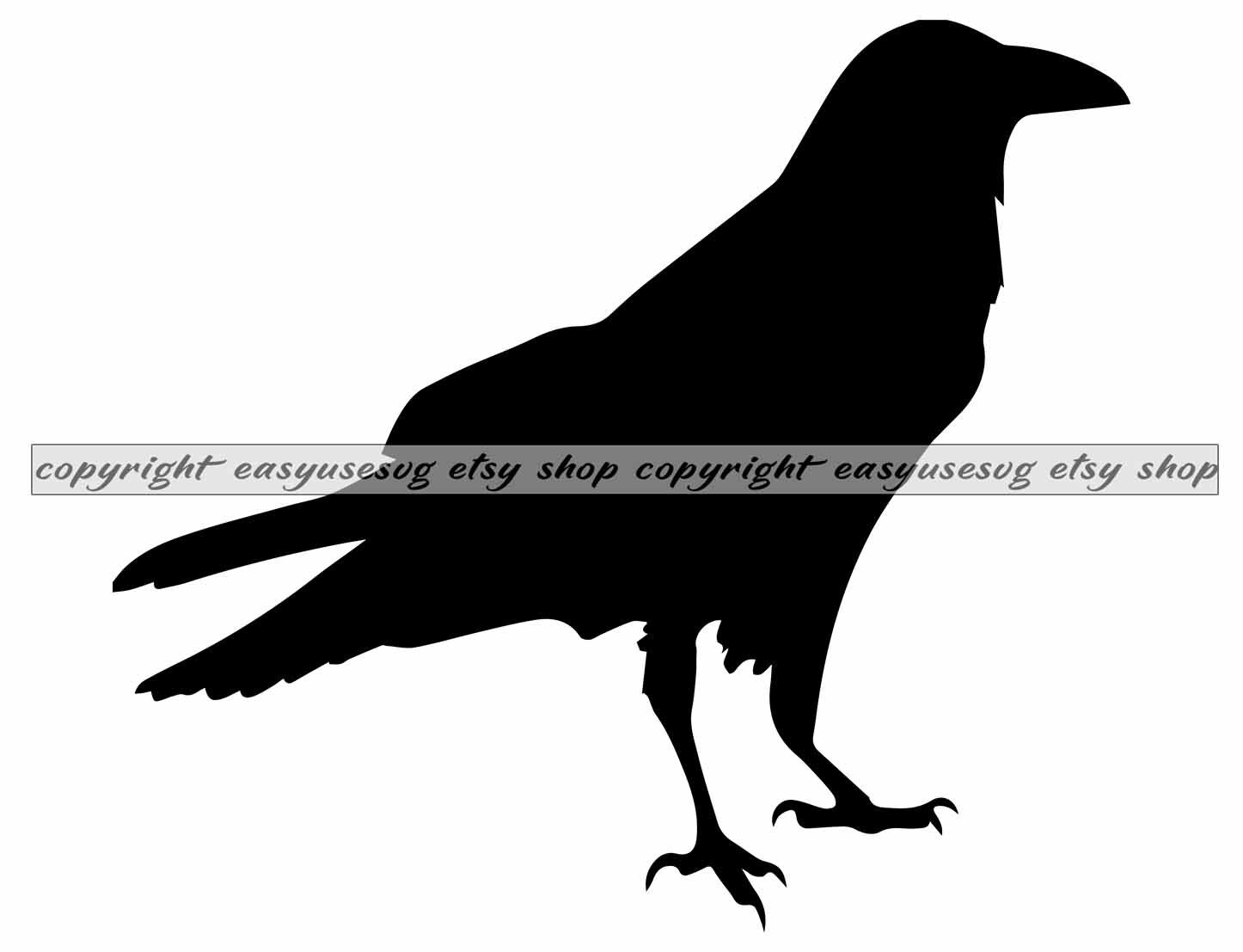Raven SVG Raven DXF Raven Clipart Raven Silhouette Raven | Etsy