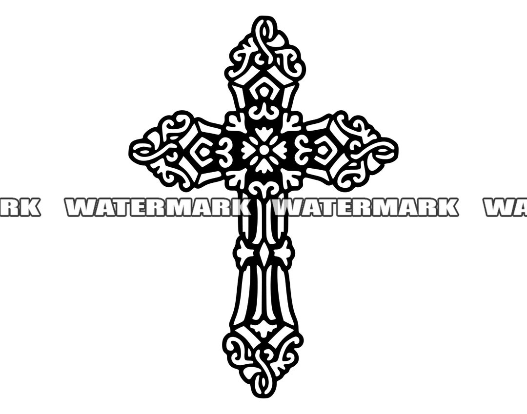 Fancy Cross SVG, Fancy Cross Cut File, Fancy Cross DXF, Fancy Cross PNG ...