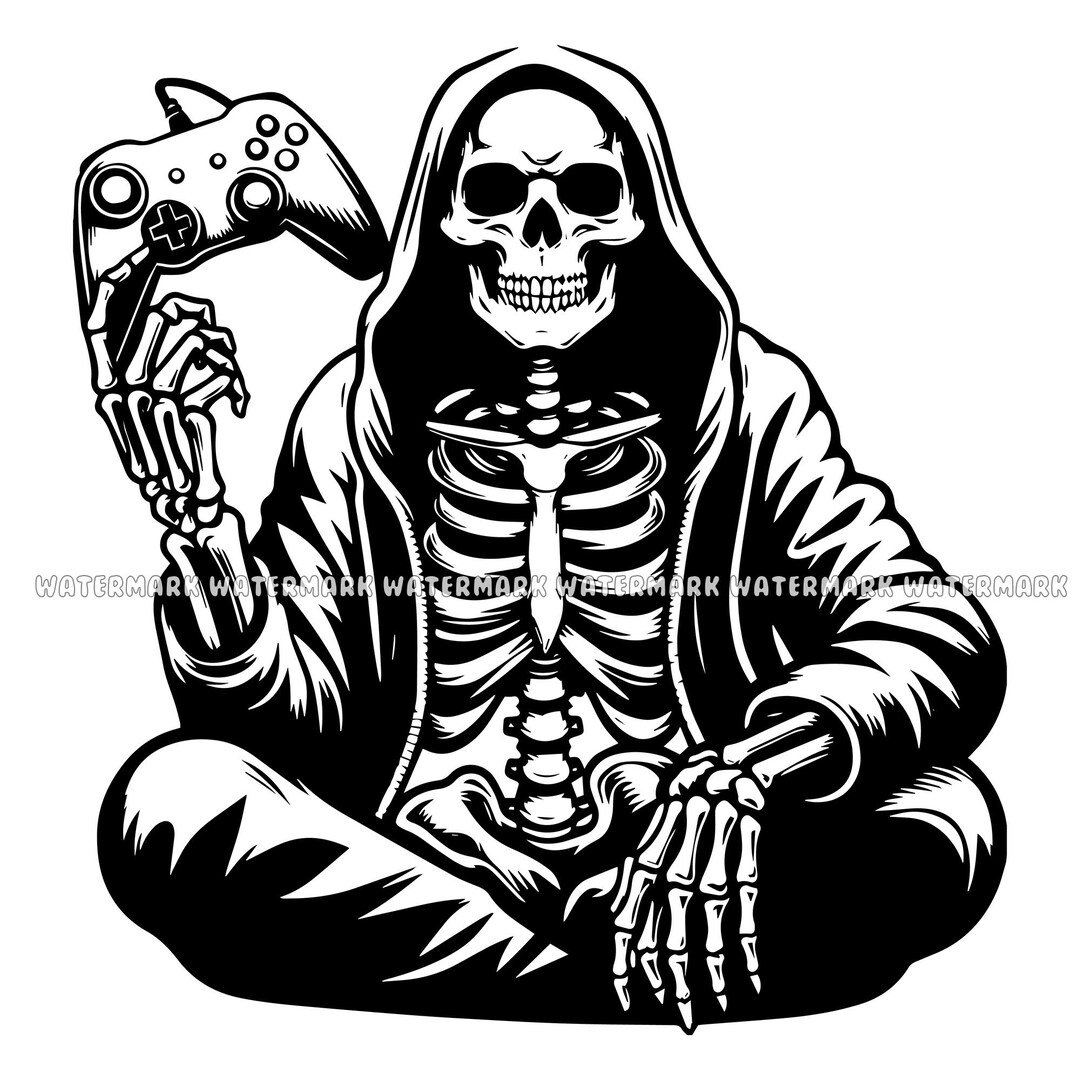 Gamer Skeleton SVG, Gamer Skeleton DXF, Gamer Skeleton PNG, Gamer ...
