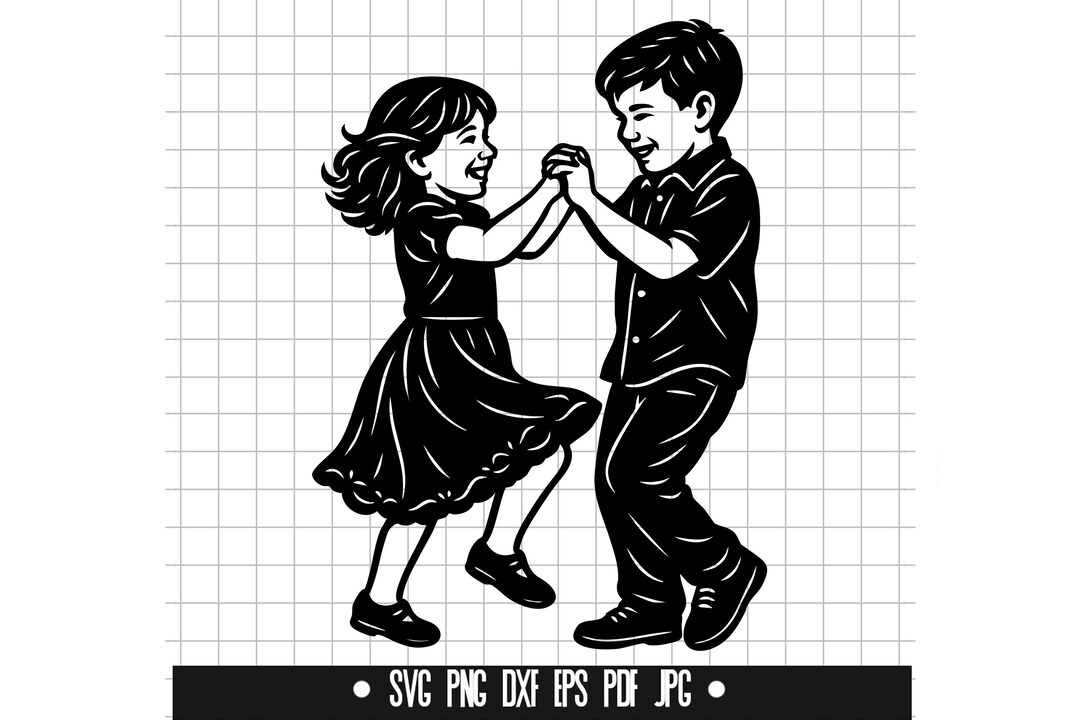 Dancing Kids SVG, Children Dance DXF, Happy Kids PNG, Kids Cut File ...