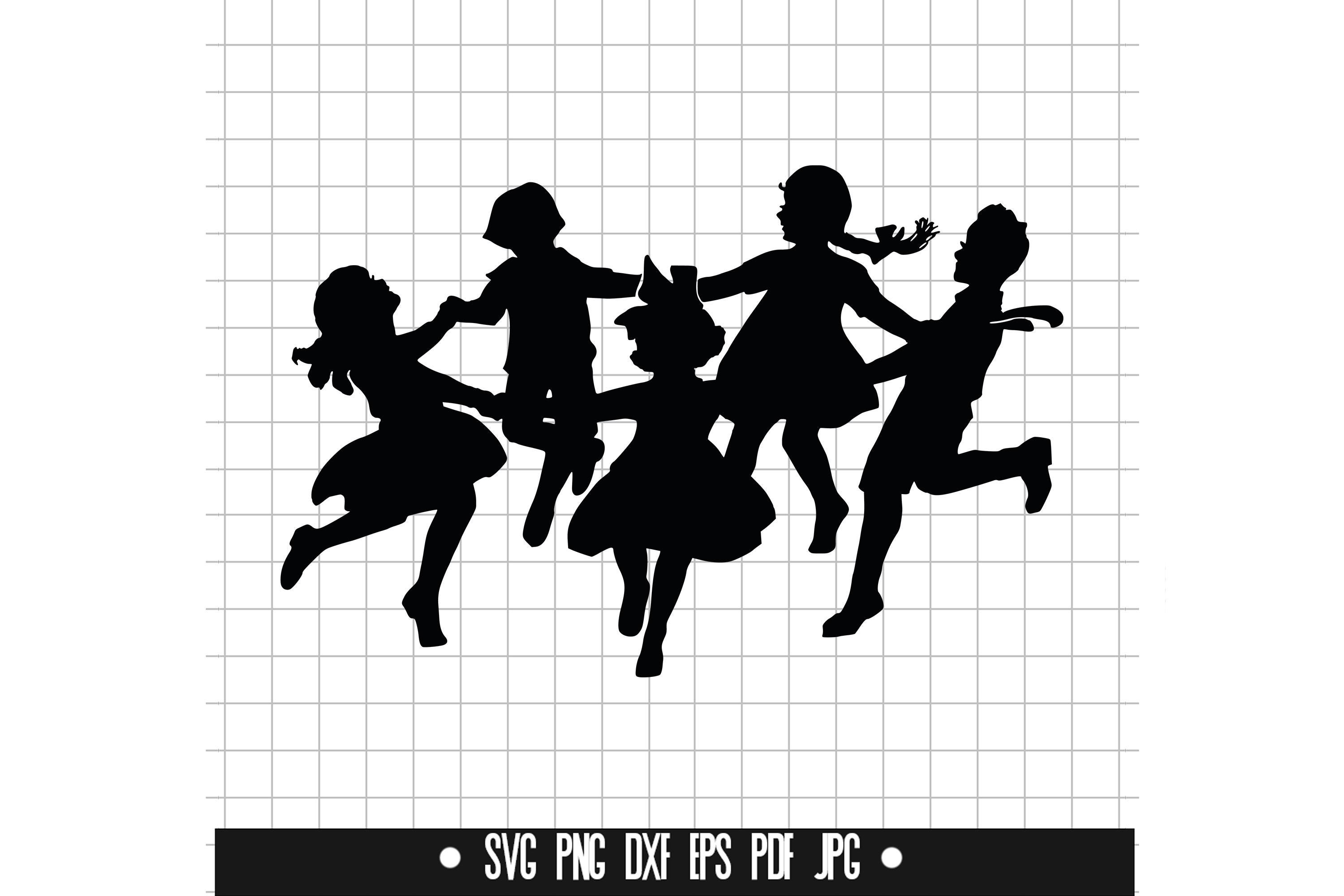 Kids Playing SVG, Kids Playing Cut File, Kids Playing DXF, Kids Playing ...