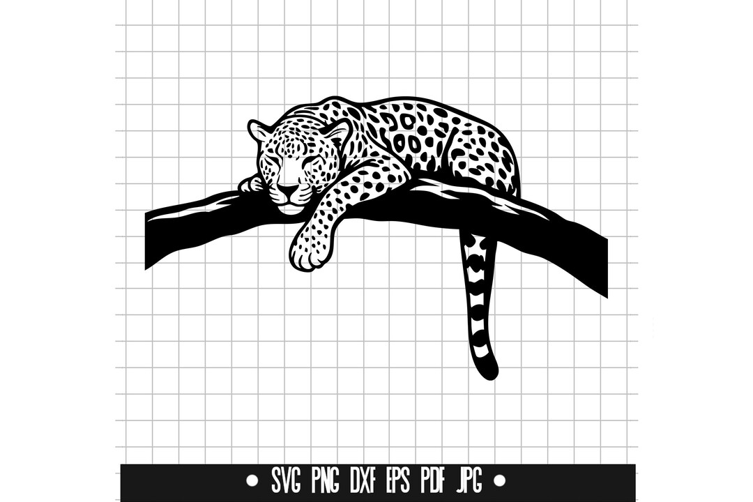 Leopard SVG, Big Cat SVG, Jungle Animal PNG, Tree Leopard Dxf, Clipart ...