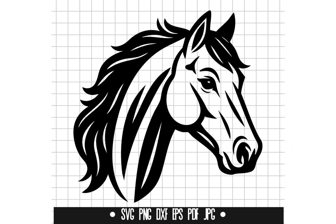 Horse Head SVG, Horse Head DXF, Horse Head PNG, Horse Head Cut File ...