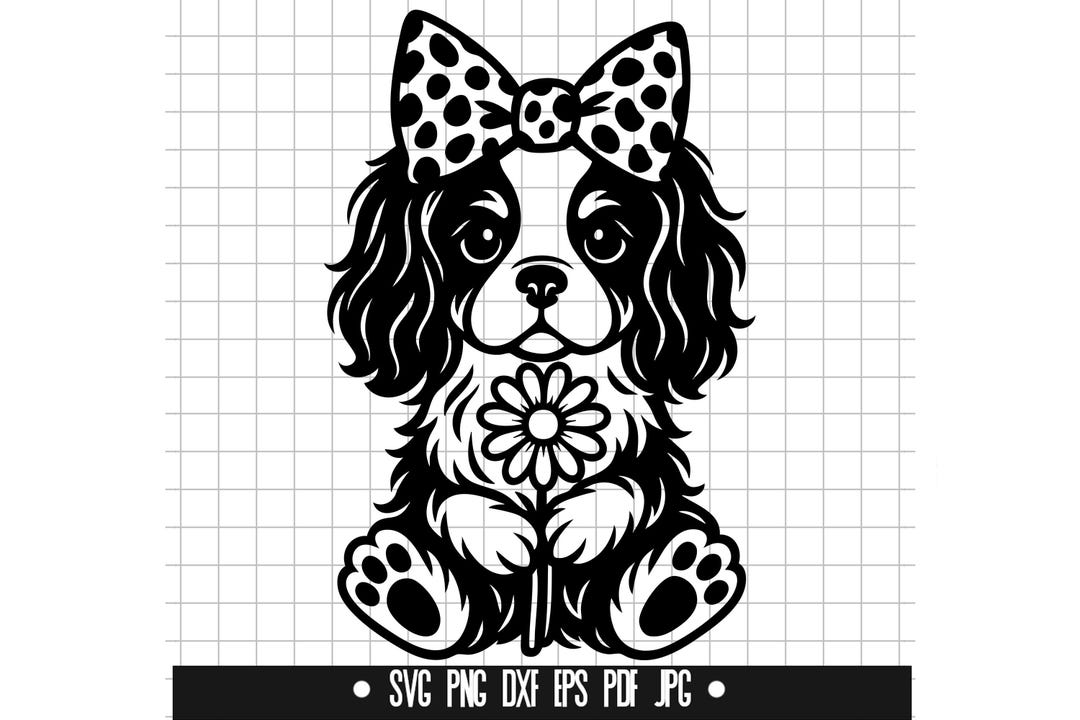 Cavalier King Charles SVG, Cavalier Dog DXF, Cavalier PNG, Cavalier Cut ...
