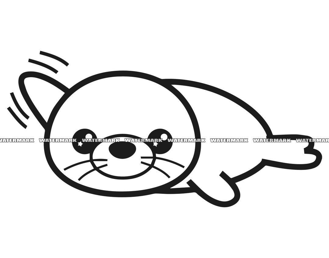 Baby Seal SVG, Baby Seal Cut File, Baby Seal DXF, Baby Seal PNG, Baby ...