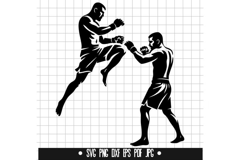 MMA Fighters Svg, MMA Fighters Dxf, MMA Fighters Png, Cut File, Clipart ...