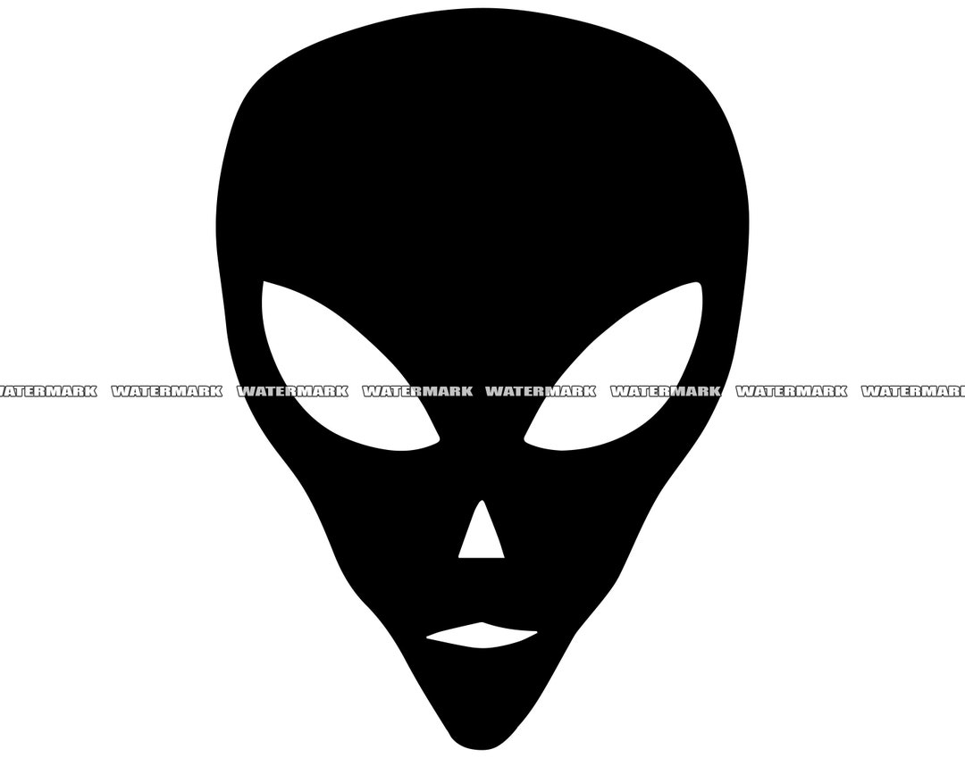 Alien Face SVG 2 Alien Face Cut File Alien Face DXF Alien - Etsy