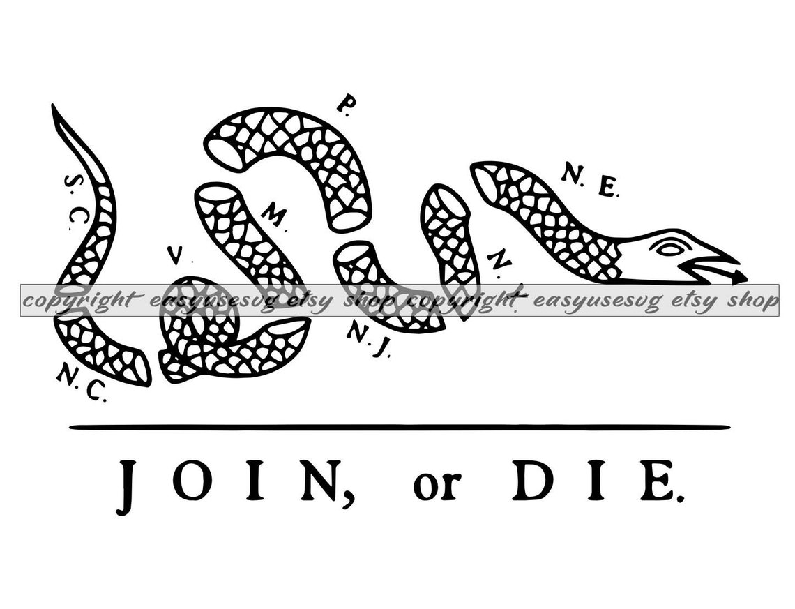 Join or Die SVG, Join or Die DXF, Join or Die PNG, Join or Die Clipart ...