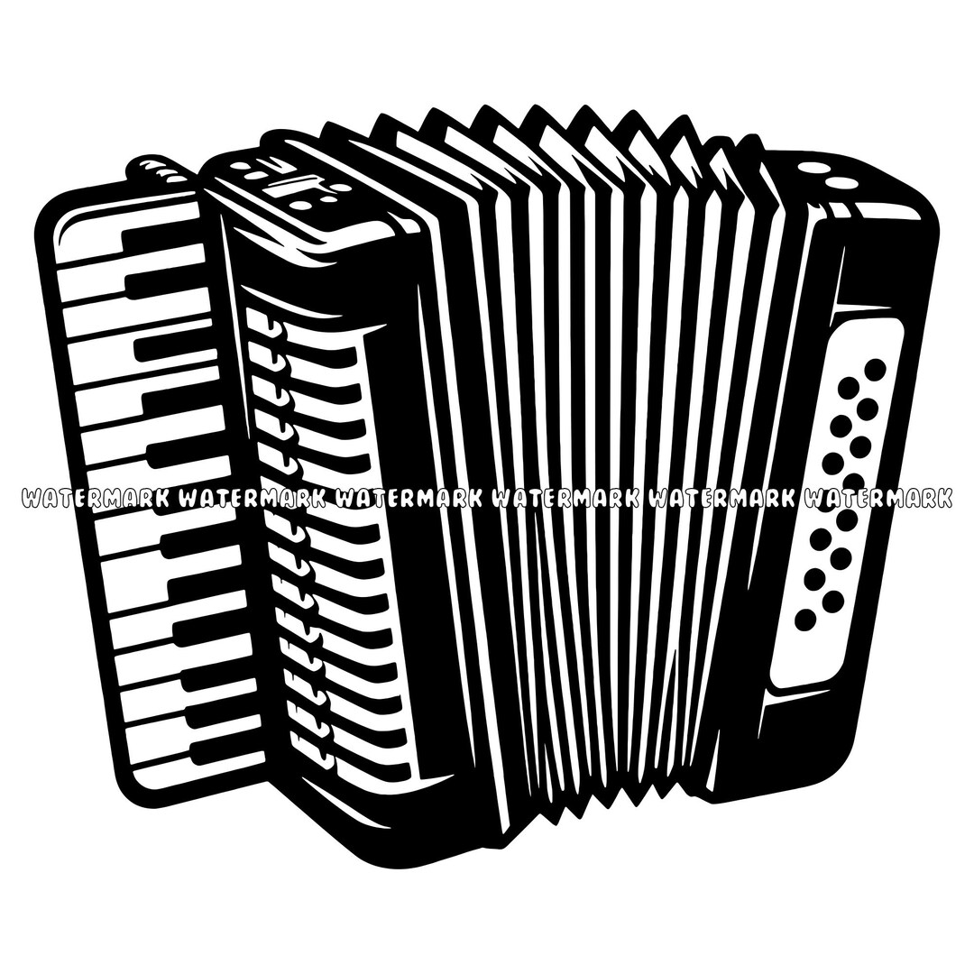 Acordeón SVG, Acordeón DXF, Acordeón PNG, Archivo de corte de acordeón ...