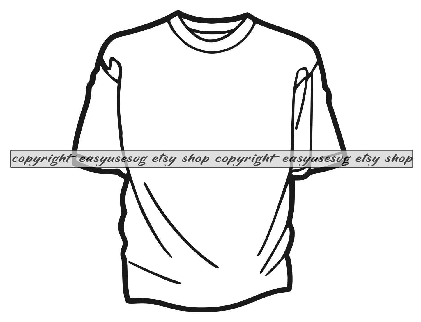 T-shirt Outline SVG, T-shirt Outline DXF, T-shirt Outline PNG, T-shirt ...