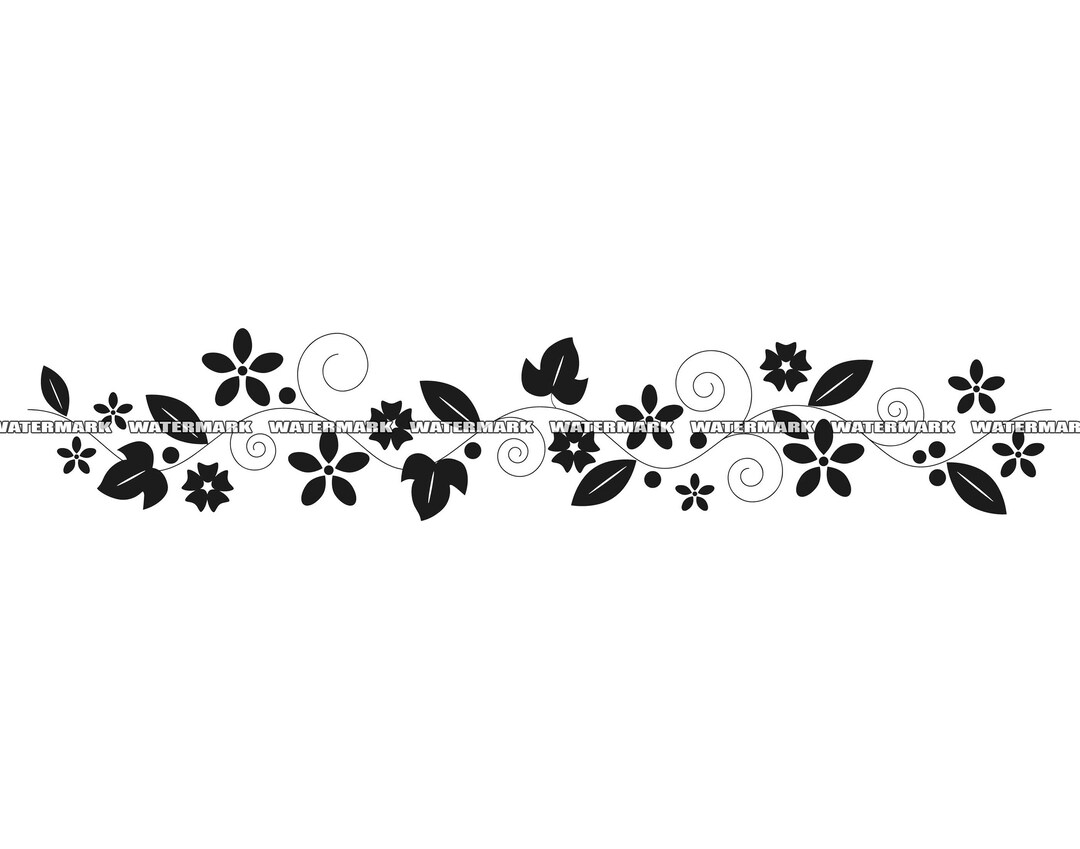 Floral Border SVG Floral Border Cut File Floral Border DXF - Etsy France